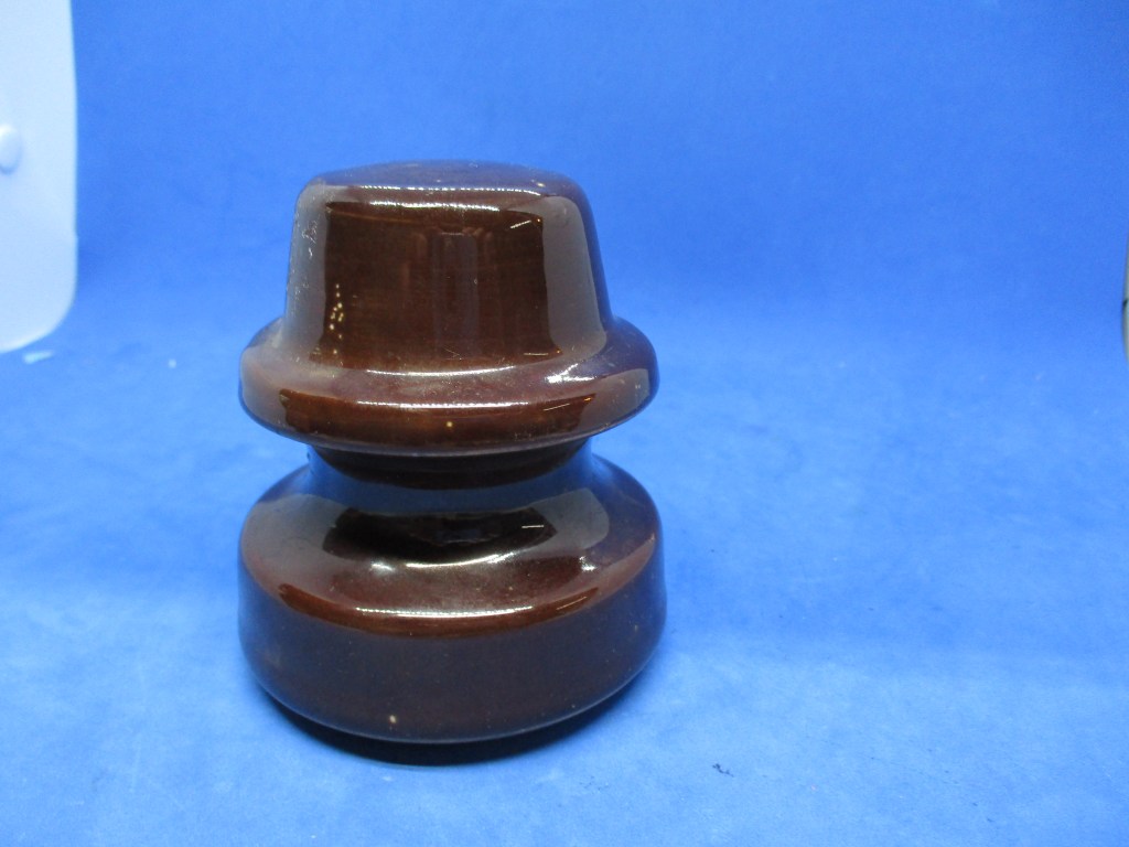 Vintage Pinco Ceramic Porcelain Dark Brown Glaze Telephone Telegraph ...